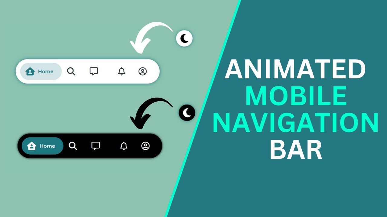 How To Make Animated Navigation Bar with Dark Mode using HTML CSS and JavaScript | upCoding