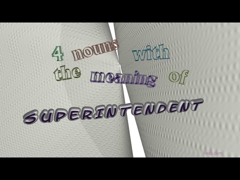superintendent - 5 nouns with the meaning of superintendent (sentence examples)