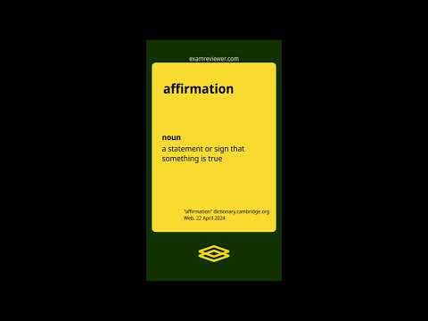 affirmation - definition and use (Word of the Day) | examreviewer