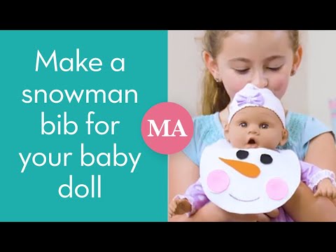 Make a Snowman Bib for your Madame Alexander Baby Doll