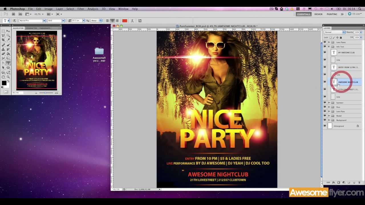 Premium Flyer Template: How to edit - AwesomeFlyer.com