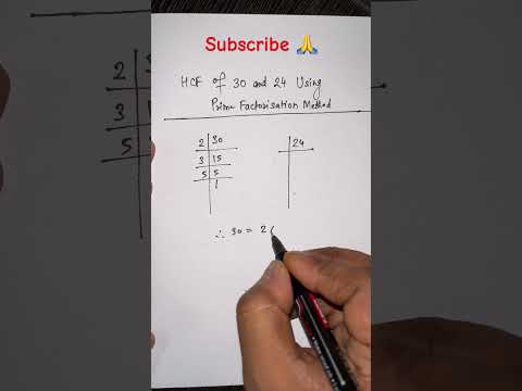 HCF of 36 and 24 Using Prime Factorization Method #maths #mathshorts #youtubeshorts #shorts