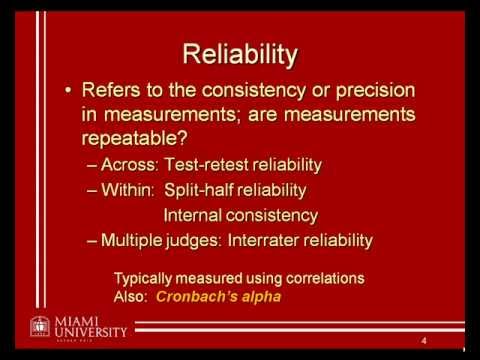 03: Reliability and validity (1/3)