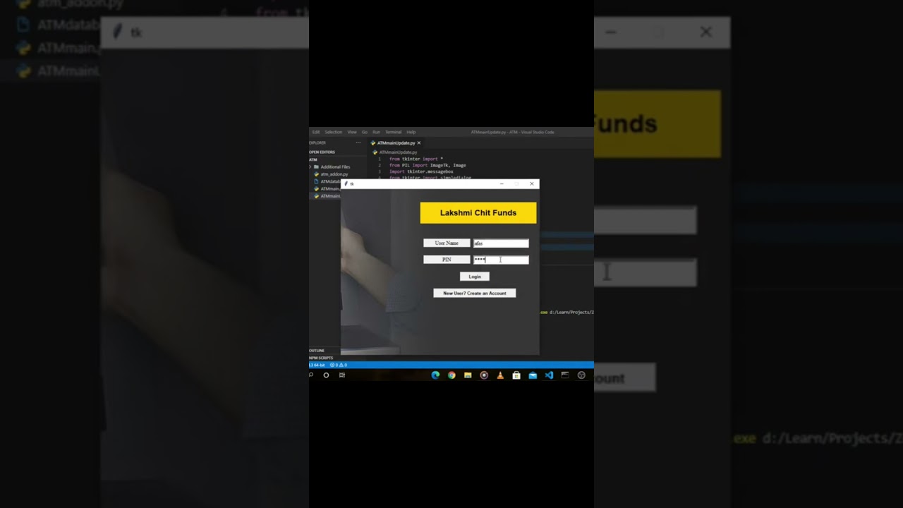 ATM  System using Python Tkinter #python #tkinter #pythontutorial #pythongui