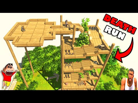 SHINCHAN TREE DEATH RUN vs HAMID-T CUSTOM SCOURGE and CHOP in ANIMAL REVOLT BATTLE SIMULATOR Hindi