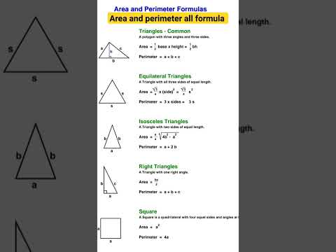 area and perimeter all formula | revision notes #quadrilateral
