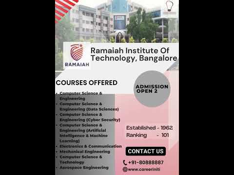 Ramaiah Institute Of Technology || msrit || msrit college || rit msrit college bangalore || MSRIT