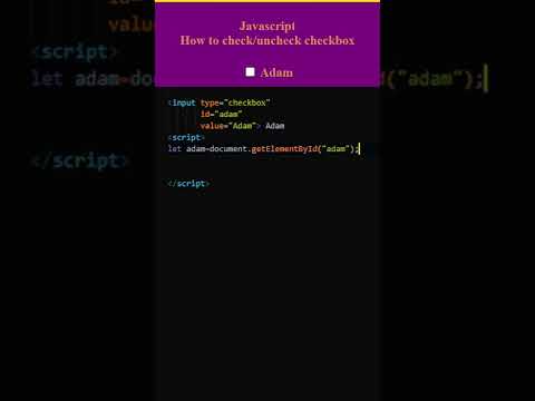 Javascript, how to check/uncheck HTML checkbox dynamically using javascript
