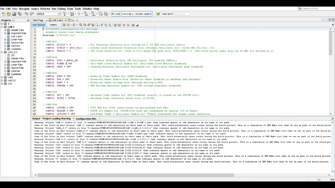 LAB 1: INTRODUCTION TO ASSEMBLY LANGUAGE, C PROGRAMMING AND SIMULATION FOR PIC18F4550