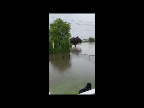 Flooding in backyard in Henrietta