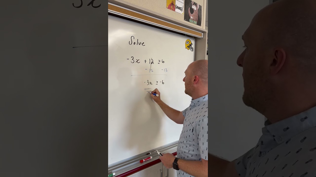 Solve a linear inequality.  #math #algebra #geometry #algebra2 #inequalities