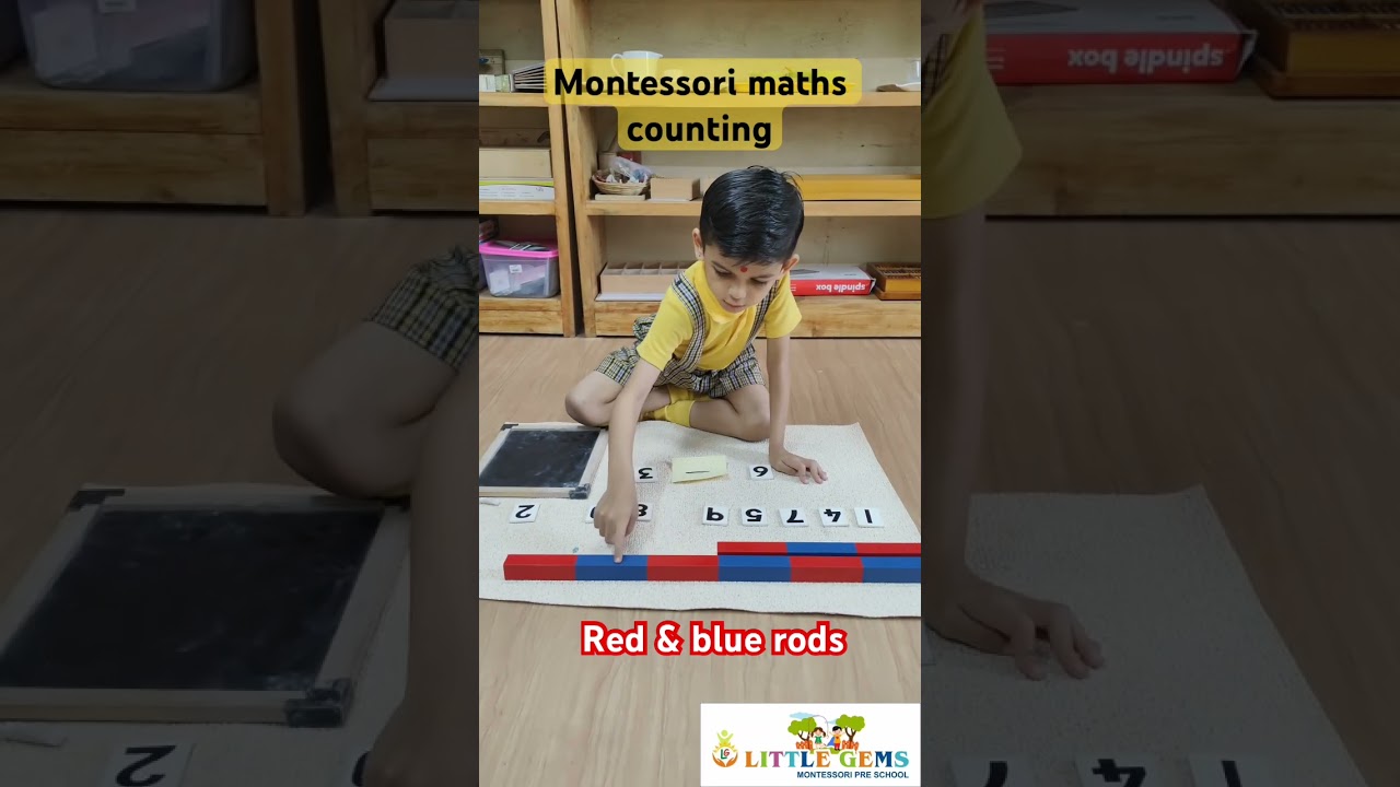 Montessori maths materials #red rod counting #littlegems #montessori #shorts