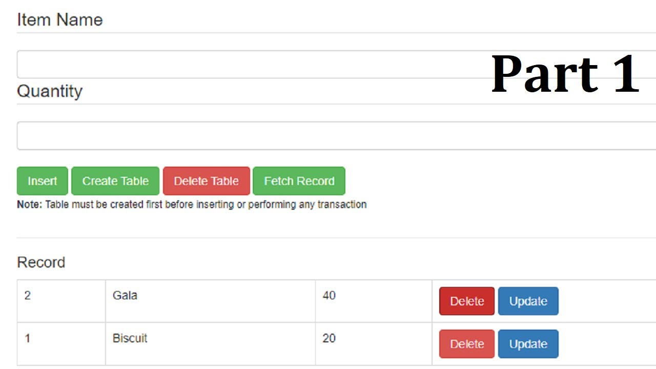 Offline Relational Database Using HTML5 and JavaScript (SQL Query) - Part 1