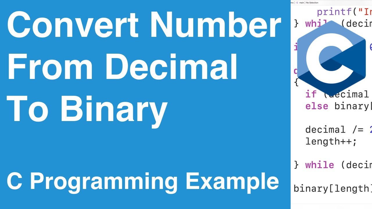 Convert Decimal Number To Binary Number | C Programming Example