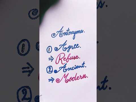 write antonyms words in cursive calligraphy #calligraphy #shortsviral #shortsfeed #antonyms #shortsπ