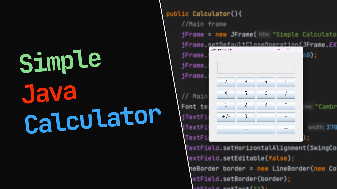 How to create a simple Java Calculator App | Tutorial | Project | GUI