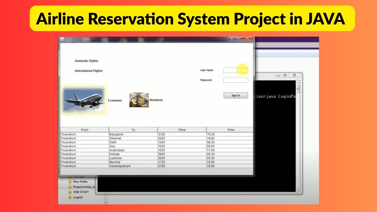 Airline Reservation System Project in JAVA with Source Code