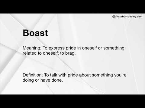 Boast Meaning
