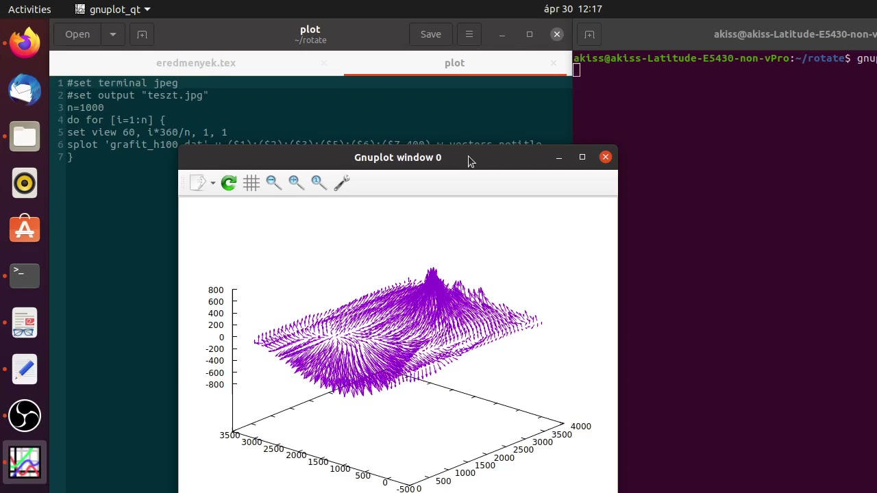 gnuplot rotate vector field