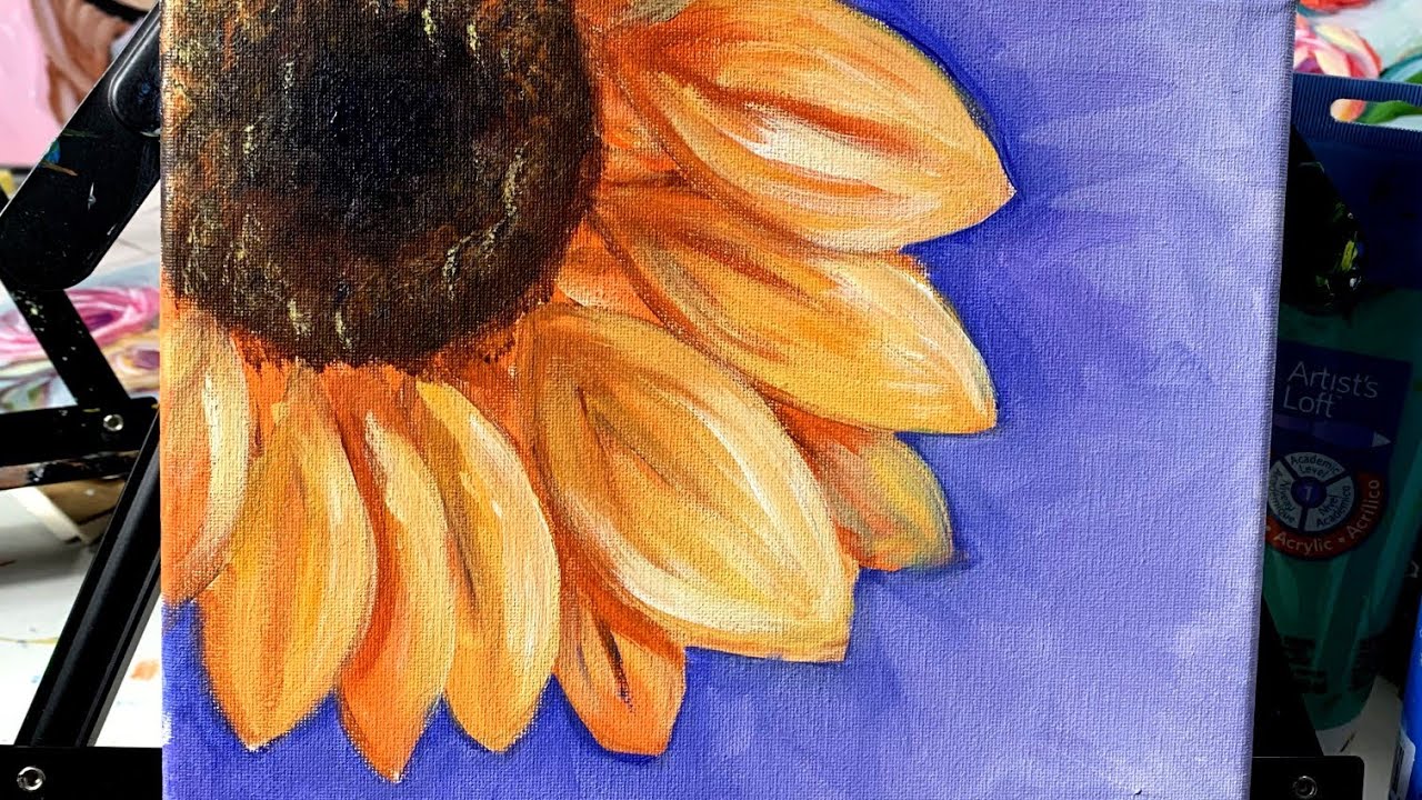 Easy sunflower painting tutorial