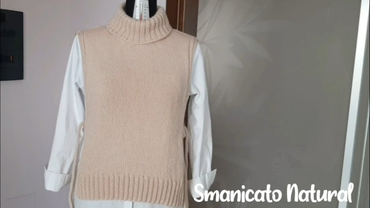 Smanicato Natural ai ferri / knitted vest / Chaleco a dos agujas