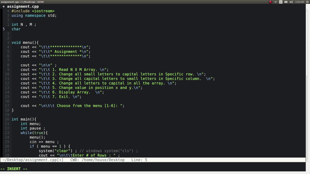 Solution to Assignment 2D Array