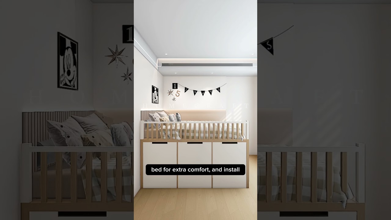 Think outside the box  raise your bed against the wall to maximize space in a small bedroom! 🛏️✨