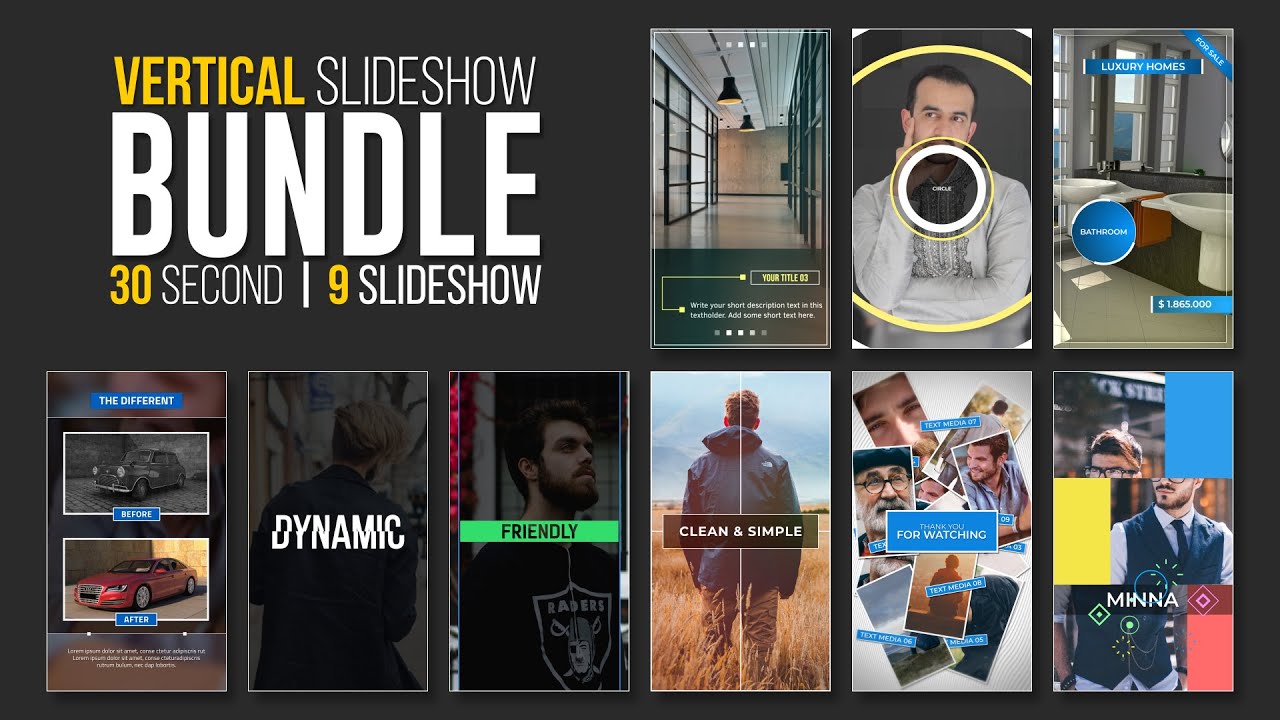 Vertical Slideshow Bundle | After Effects Template