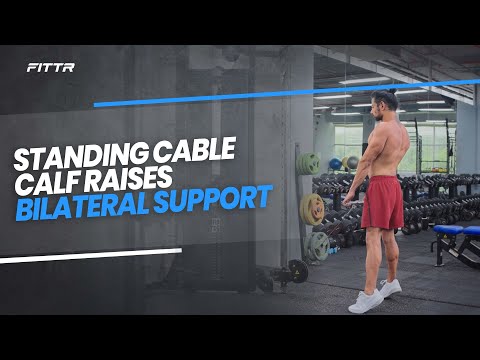 How To Do Standing cable calf raises (Bilateral support) | Exercise Video