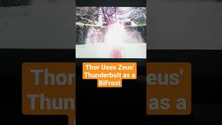 Thor Uses Zeus' Thunderbolt as a BiFrost #thorloveandthunder #thorloveandthunderteaser #mightythor
