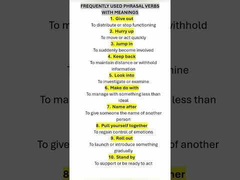 Phrasal Verbs & meanings. English Vocabulary. Learn English. Eng Lesson Advanced English. IELTS Prep