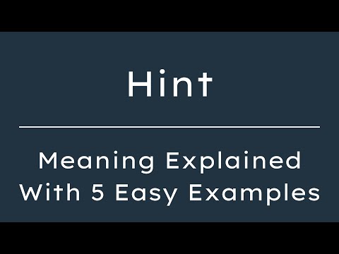 Hint Meaning in English With 5 Example Sentences, Hint Meaning in English