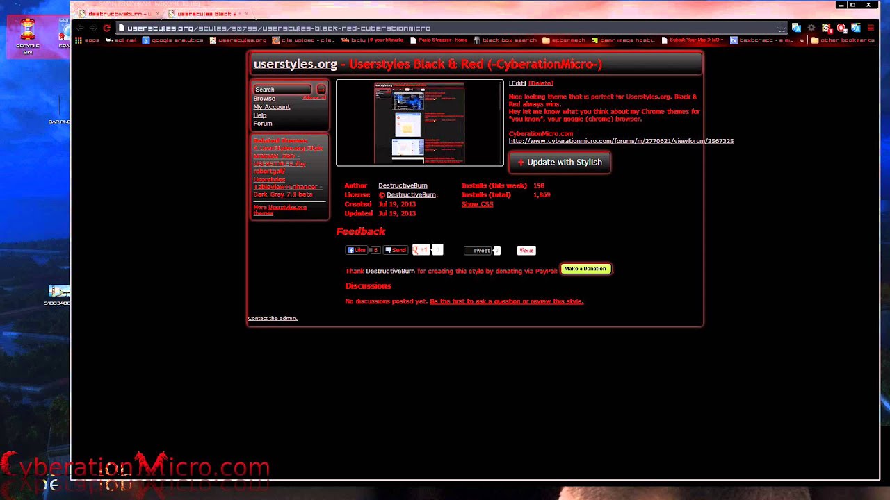 UserStyles Black & Red Stylish Theme