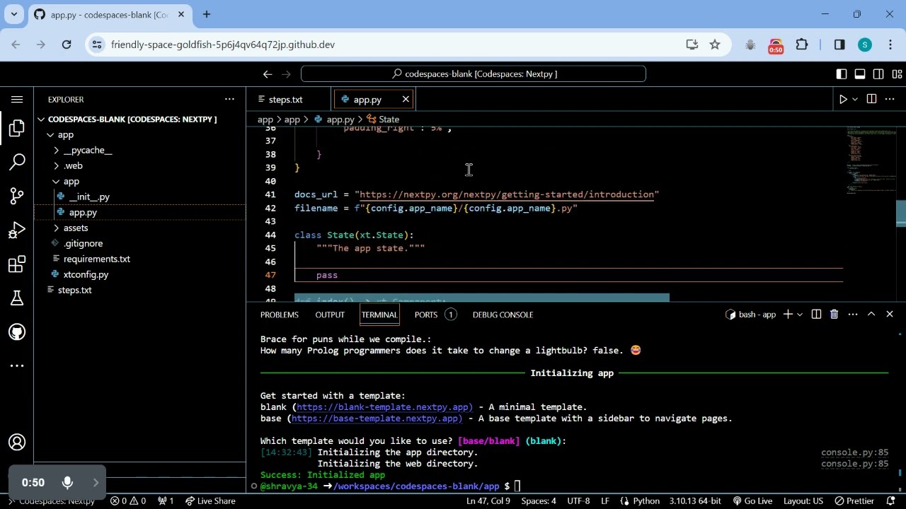 Basic App using Nextpy