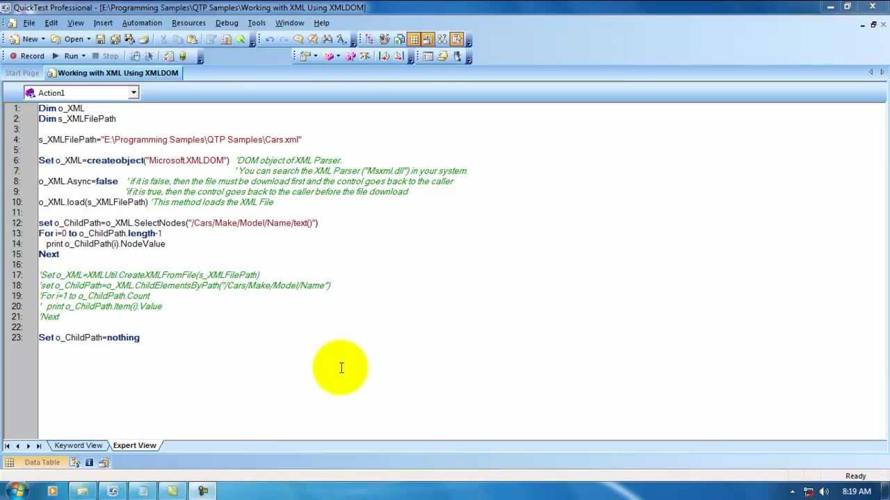 [QTP / UFT Videos]: MS XML DOM