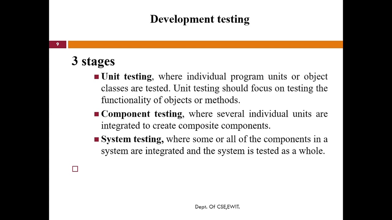 MODULE 4 TYPES OF TESTING,DEVELOPMENT TESTING CONCEPT