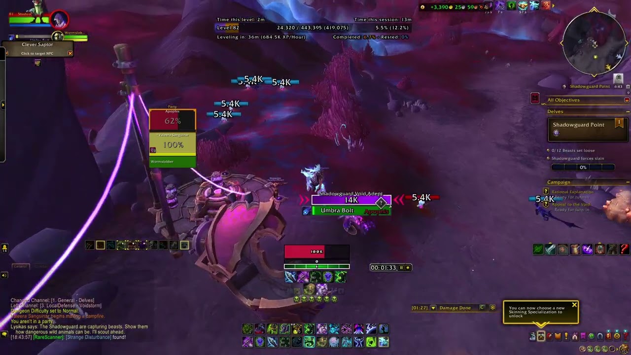 Shadowguard Point Delve EXP Farm