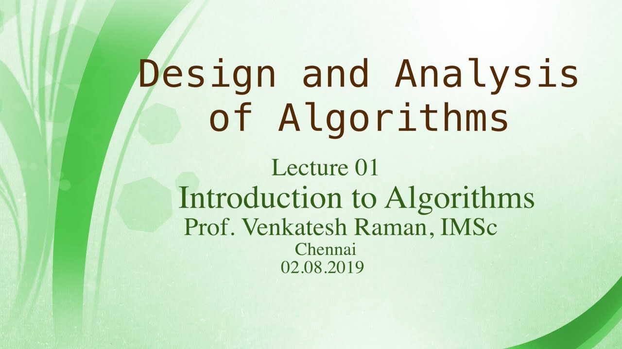 Lecture 01:Introduction To Algorithms