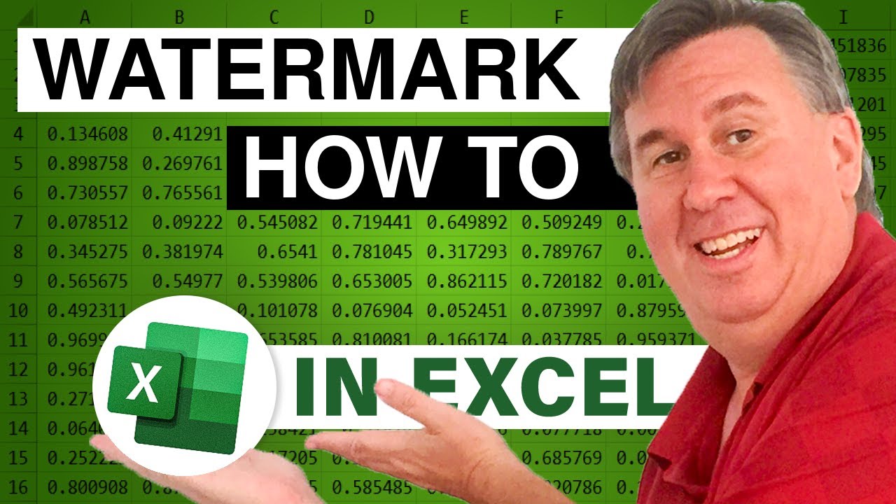 Excel Add Watermark to Excel - 2581 | MrExcel Message Board