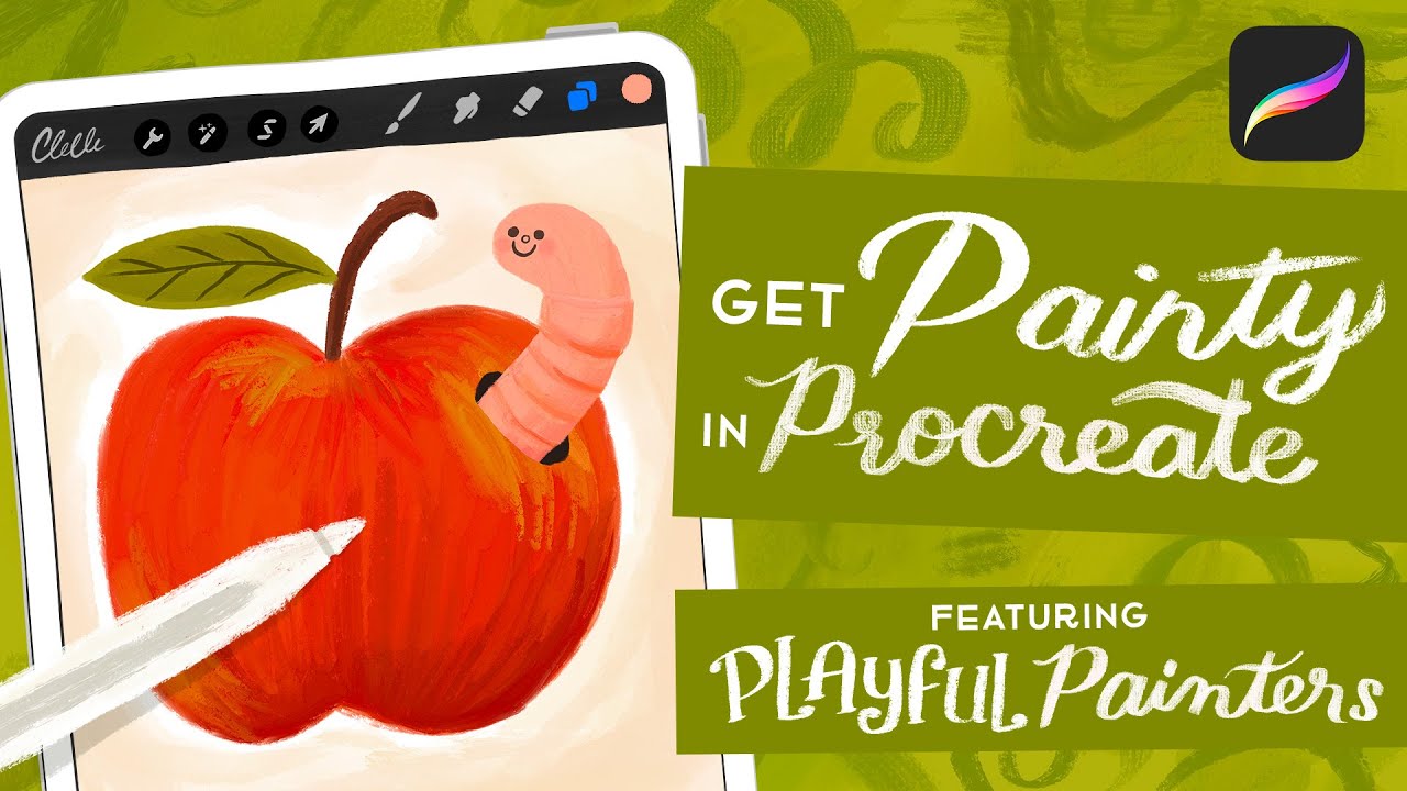 Get Painty in Procreate // Brushtober Apple Tutorial ft. NEW Playful Painters brush set