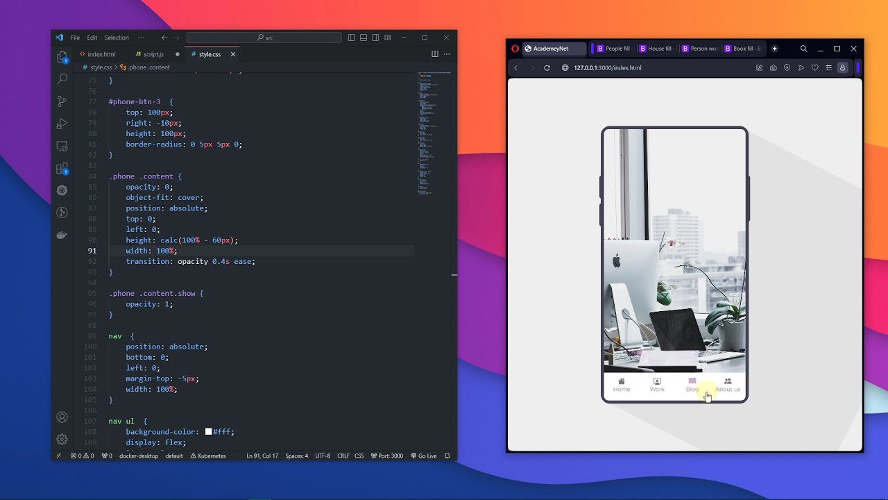 Designing Mobile Tab Navigation | HTML CSS JS Tutorial
