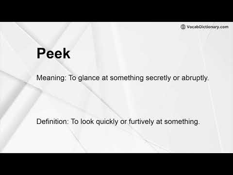 Peek Meaning