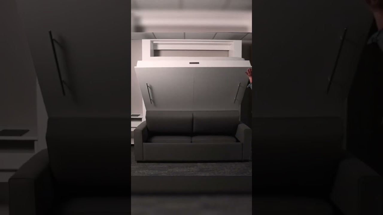 Inovabed's Sofa-WallBed, aka Murphy bed with couch, no need to remove seat cushions before opening!