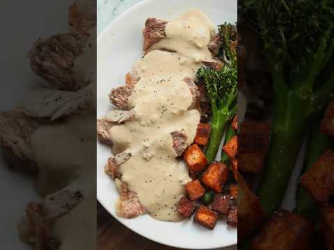 Steak and Potatoes (with a Creamy Garlic Sauce!)