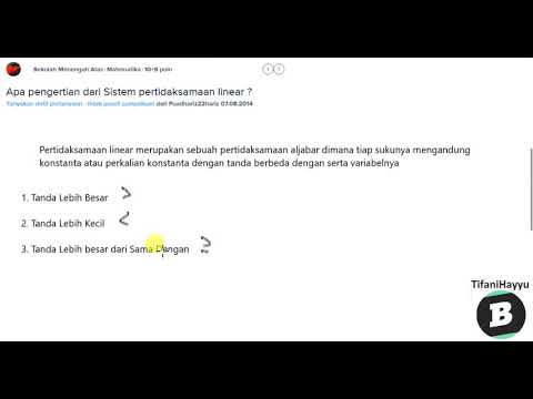 Apa pengertian dari Sistem pertidaksamaan linear ?