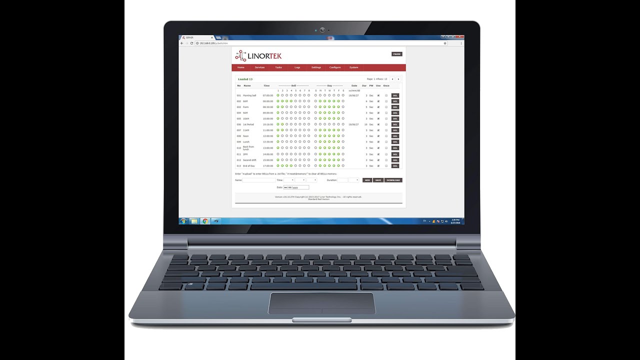 Netbell Web-based Bell System Software Configuration