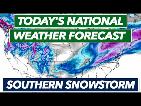 Cold Arctic Air Promotes Major Ice/Snowstorm in the South - Today's National Weather Forecast Live
