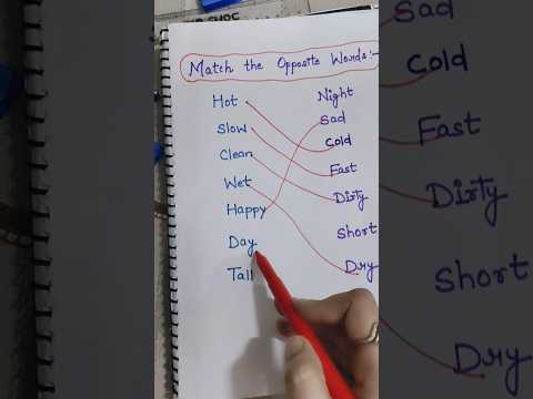 Match the Opposite Words/lkg english worksheet for kids