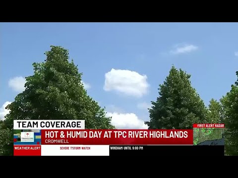 Will the Severe Thunderstorm Watch impact the Travelers Championship?