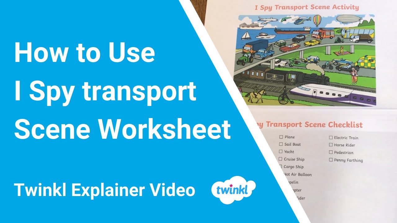 How to Use I Spy transport Scene Worksheet